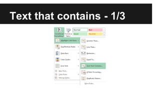 Conditional formatting - Excel | PPTX