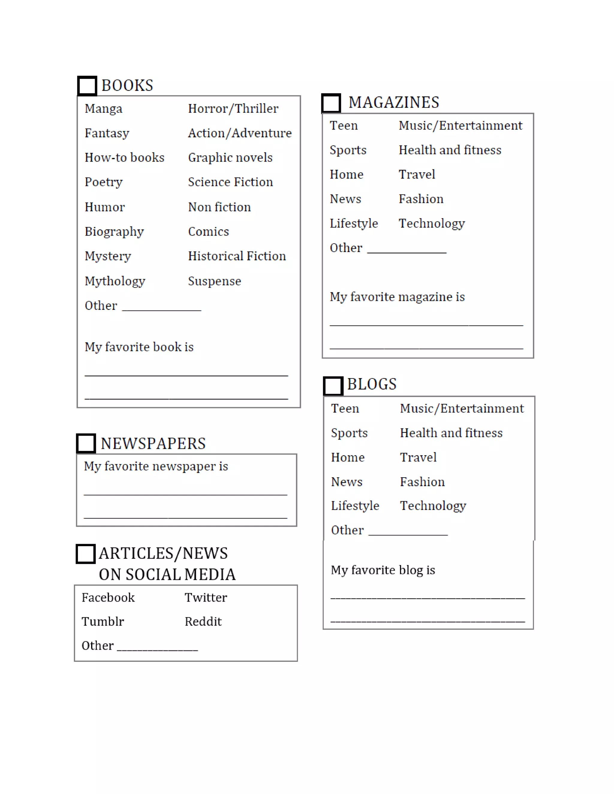 Encuesta de intereses | PDF