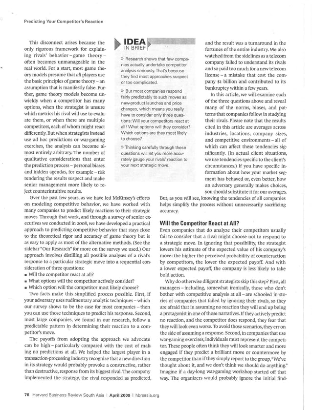predicting competitor reaction | PDF