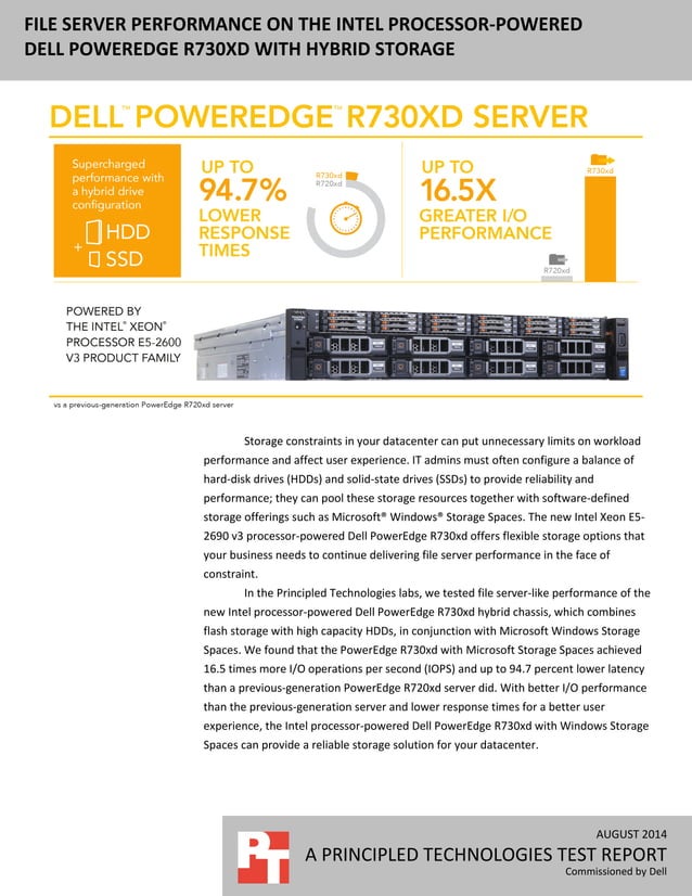 File server performance on the Intel processor-powered Dell PowerEdge ...