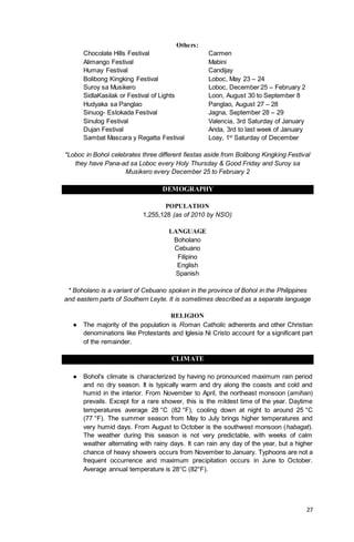 Bohol | DOCX | South America Travel | Travel Locations