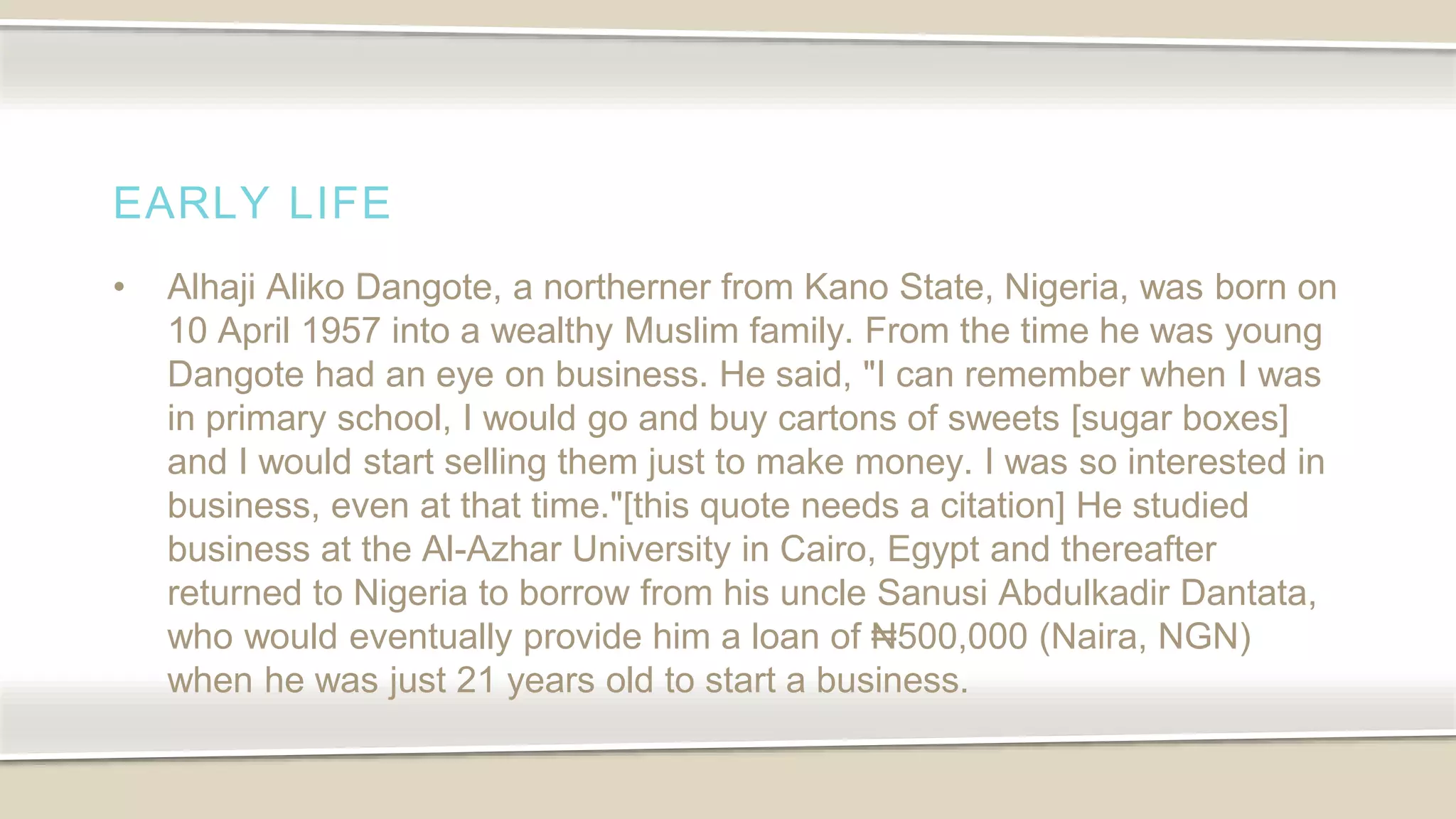 Aliko Dangote- Africa's Richest Man | PPTX