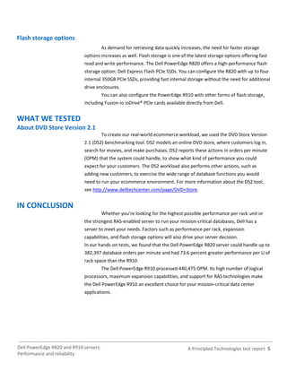 Dell PowerEdge R820 and R910 servers: Performance and reliability | PDF
