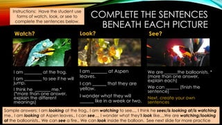 Teacher version: Look, Watch, See, Lesson 1 of Misused and ...