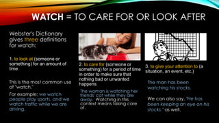 Teacher version: Look, Watch, See, Lesson 1 of Misused and ...