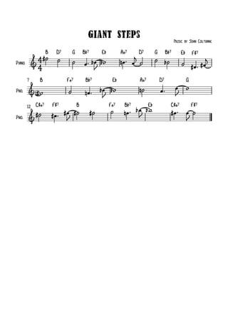 Giant Steps Lead Sheet