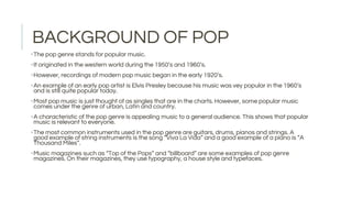 Pop genre research | PPTX