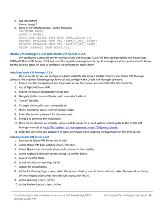Consolidating Oracle database servers onto Dell PowerEdge R920 running Oracle VM | PDF