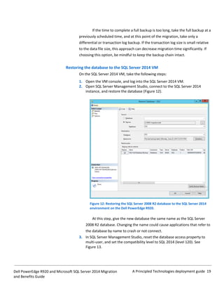 Dell PowerEdge R920 and Microsoft SQL Server 2014 Migration and ...