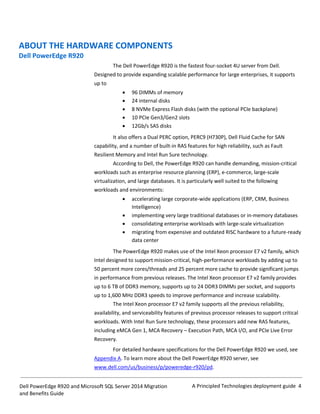 Dell PowerEdge R920 and Microsoft SQL Server 2014 Migration and ...