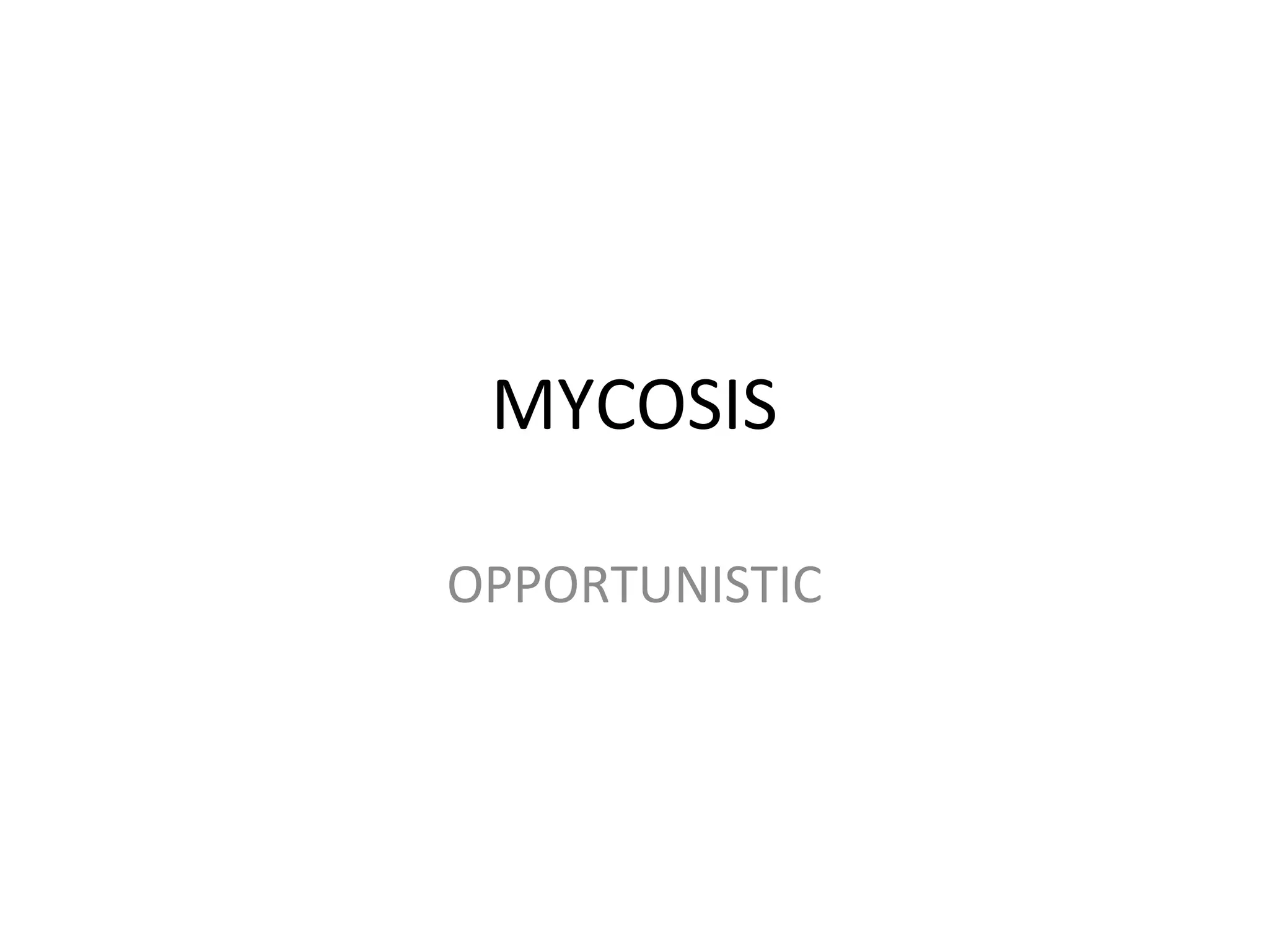 [Micro] opportunistic mycosis | PPT