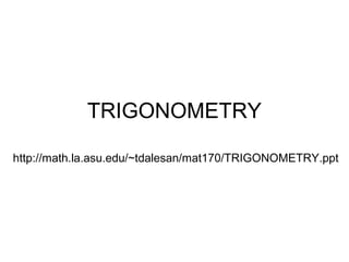 Trigonometry and its basic rules and regulation | PPT | Physics | Science