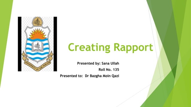 Topic : understanding for creating Rapport | PPT