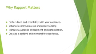 Topic : understanding for creating Rapport | PPT