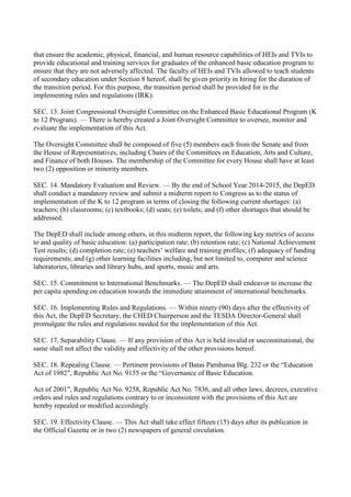 RA 10533-Enhanced Basic Education Act of 2013 | PDF