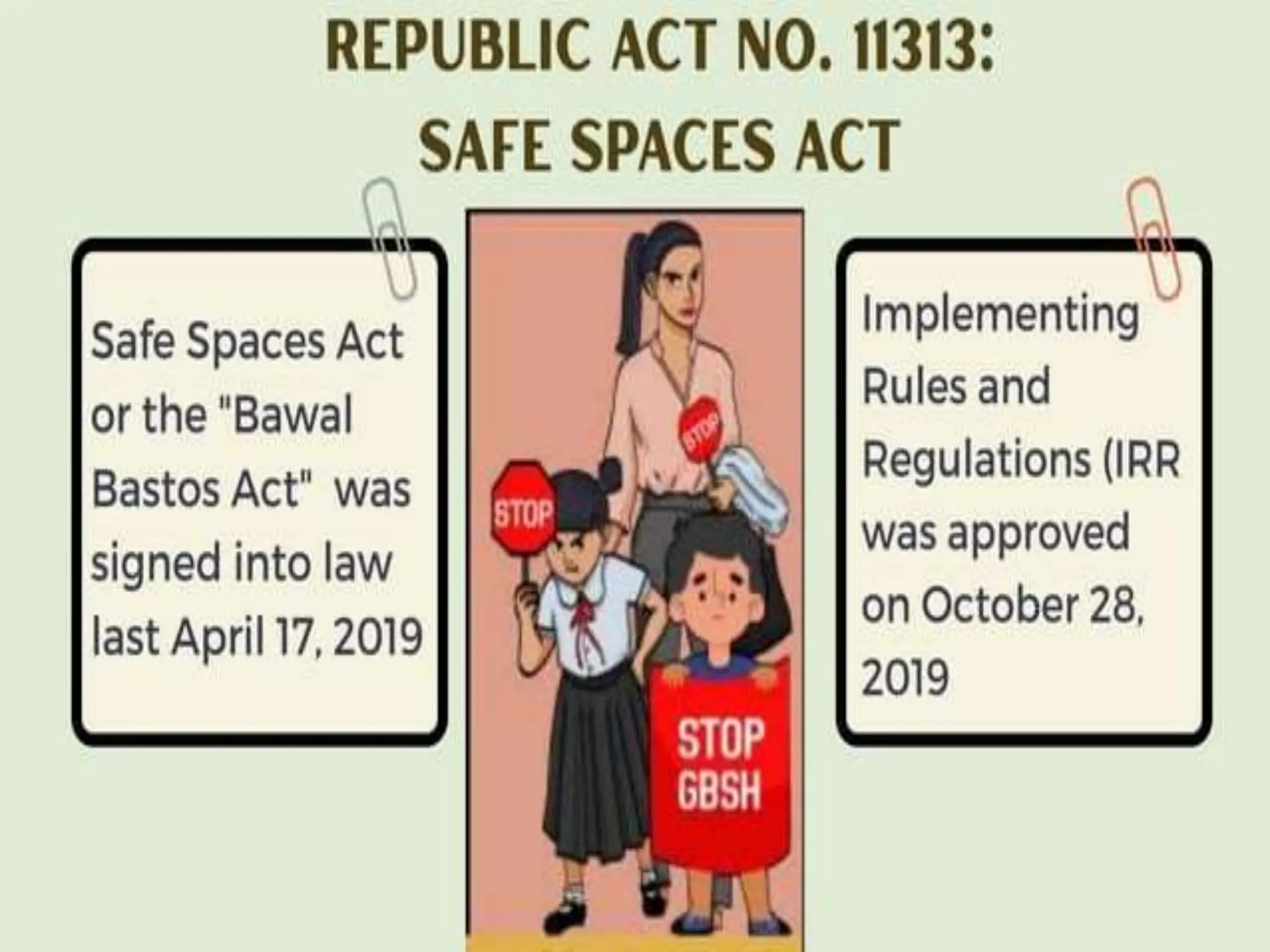 Safe Space Act in the Philippines-A brief overview and Example | PPTX