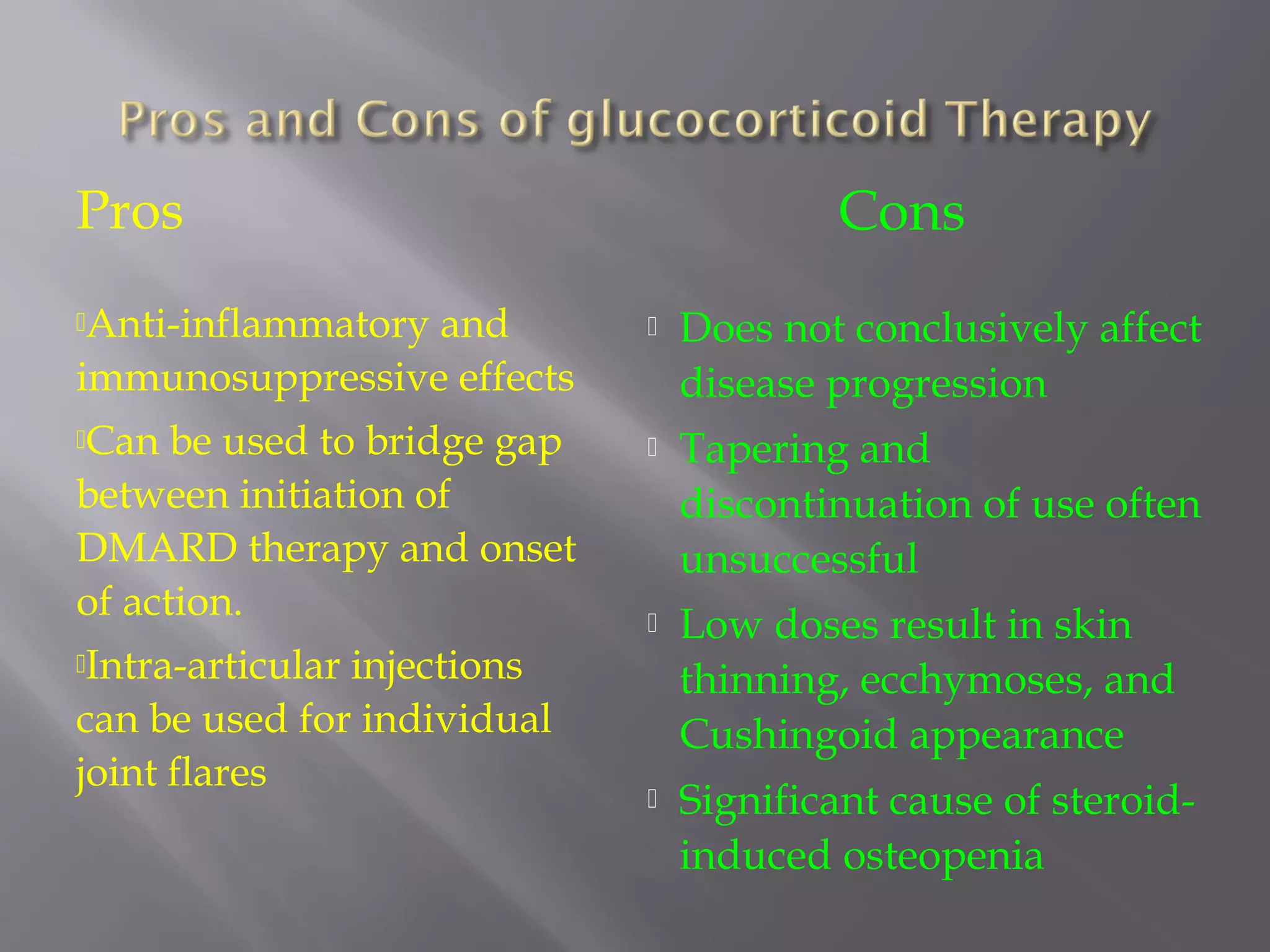 Pharmacological management of Rheumatoid Arthritis | PPT
