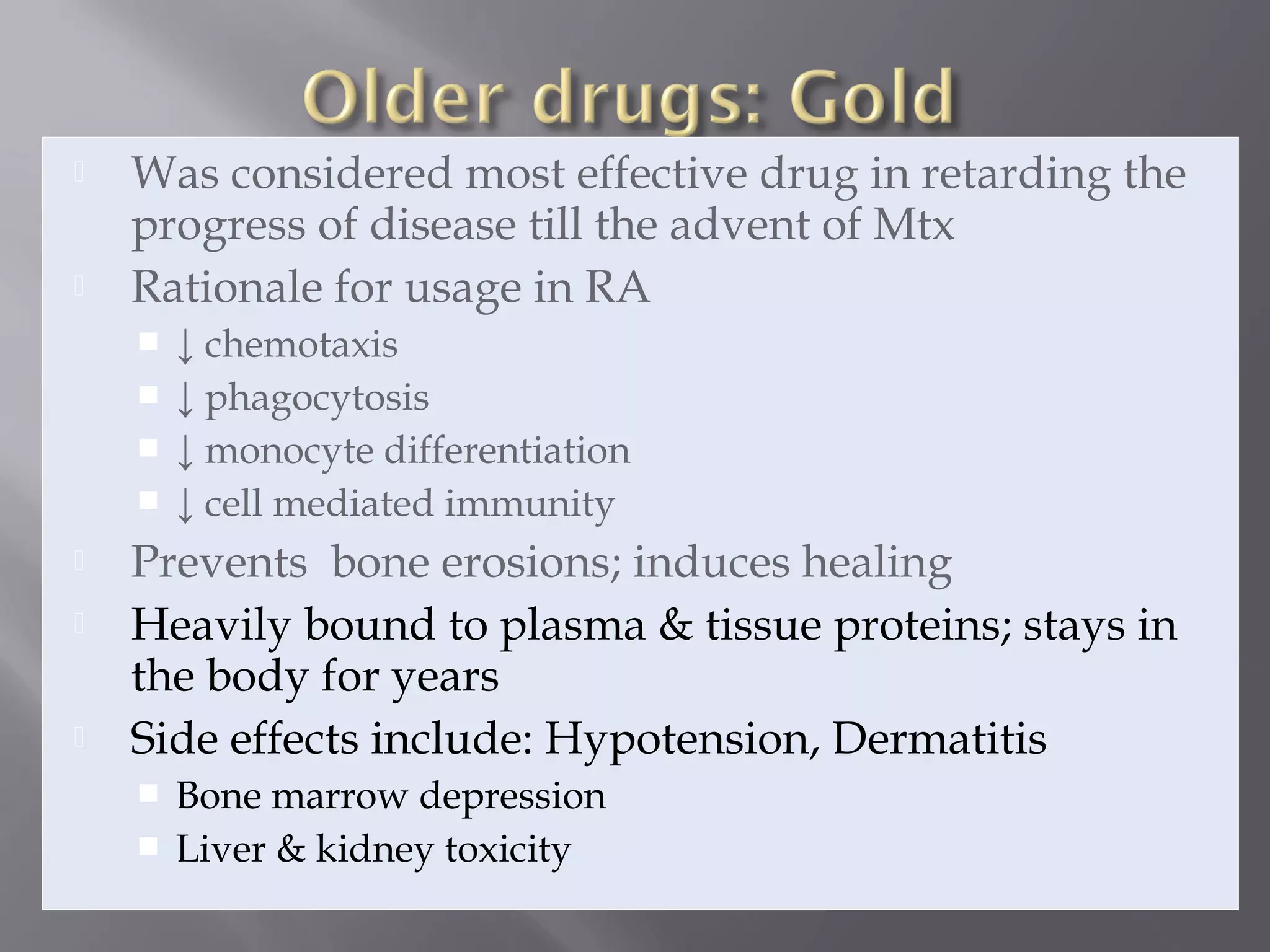 Pharmacological management of Rheumatoid Arthritis | PPT