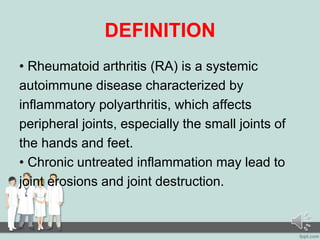 Rheumatoid arthritis Dr. Lamiaa Mohammed | PPT
