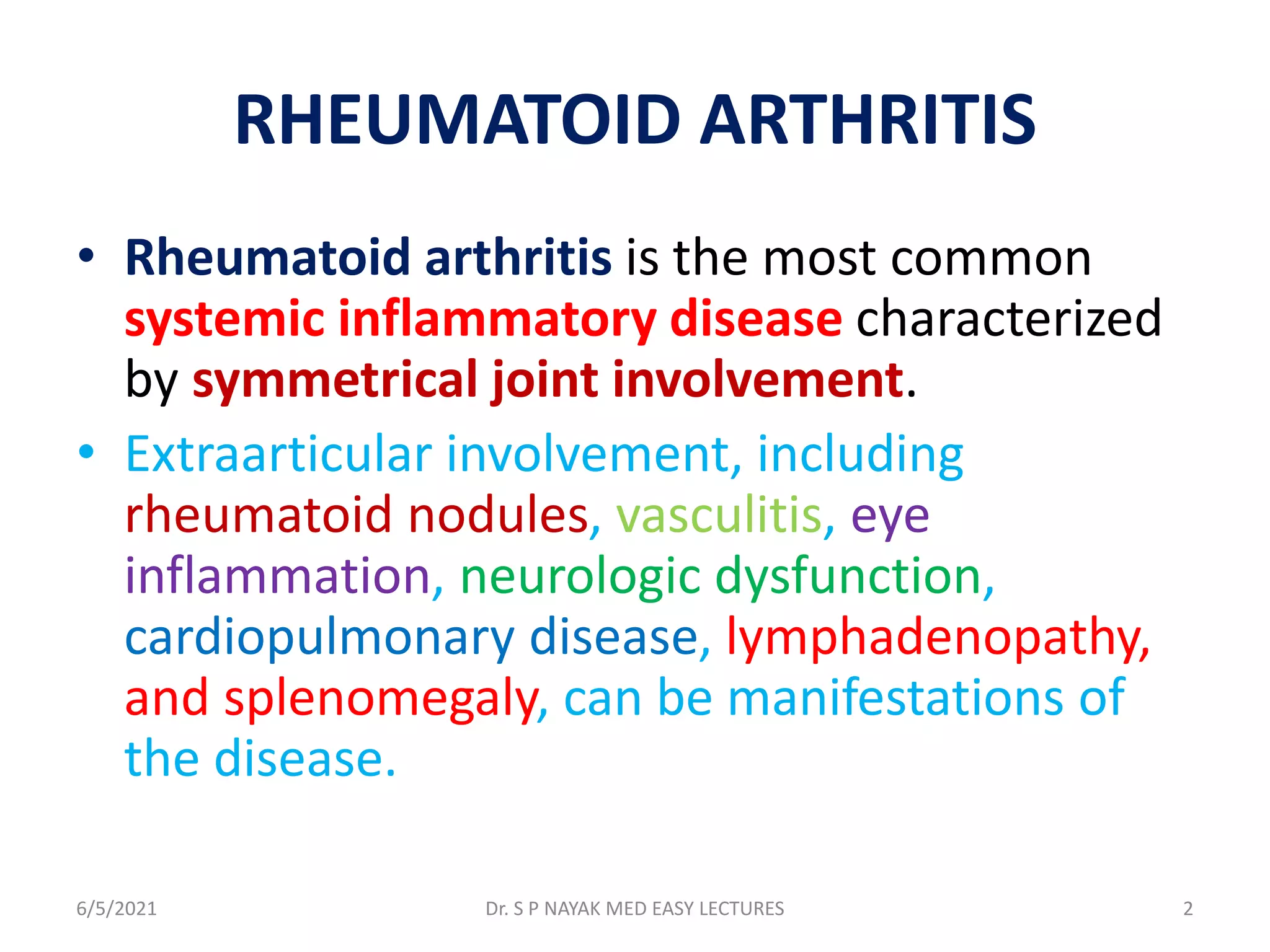 RHEUMATOID ARTHRITIS | PPTX