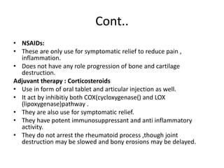 drug use in treatment rheumatoid arthritis | PPT