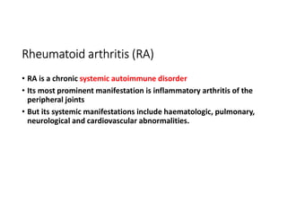 Rheumatoid Arthritis - B.Pharm (Semester II) | PDF