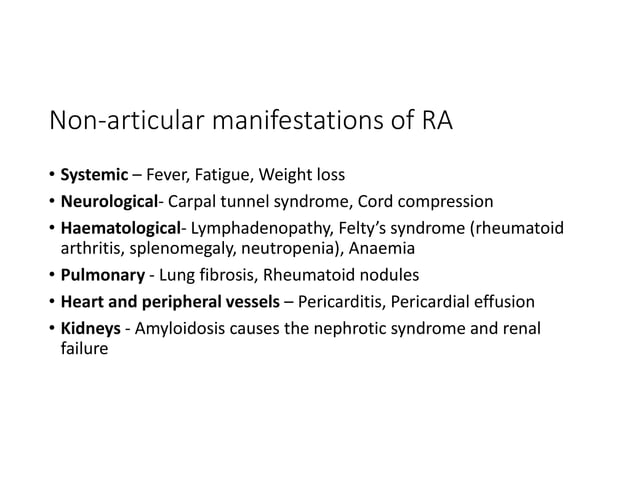 Rheumatoid Arthritis - B.Pharm (Semester II) | PDF