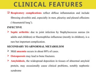 Rheumatoid arthritis clinical presentation pathology pptx | PPTX