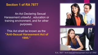 RA-7877-Anti-Sexual Harassment POWERPOINT PRESENTATION | PPTX