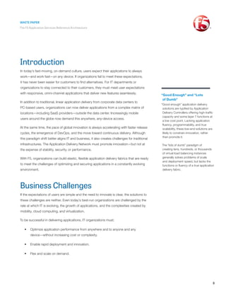 The F5 Networks Application Services Reference Architecture (White Paper) | PDF