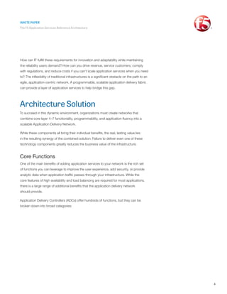 The F5 Networks Application Services Reference Architecture (White Paper) | PDF