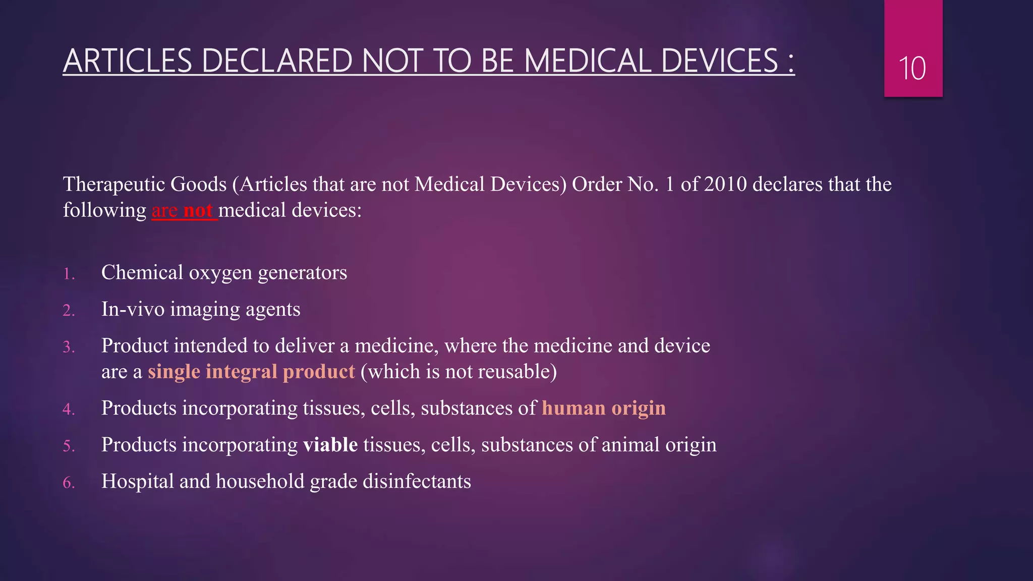REGULATIONS FOR COMBINATION PRODUCTS AND MEDICAL DEVICES | PPTX