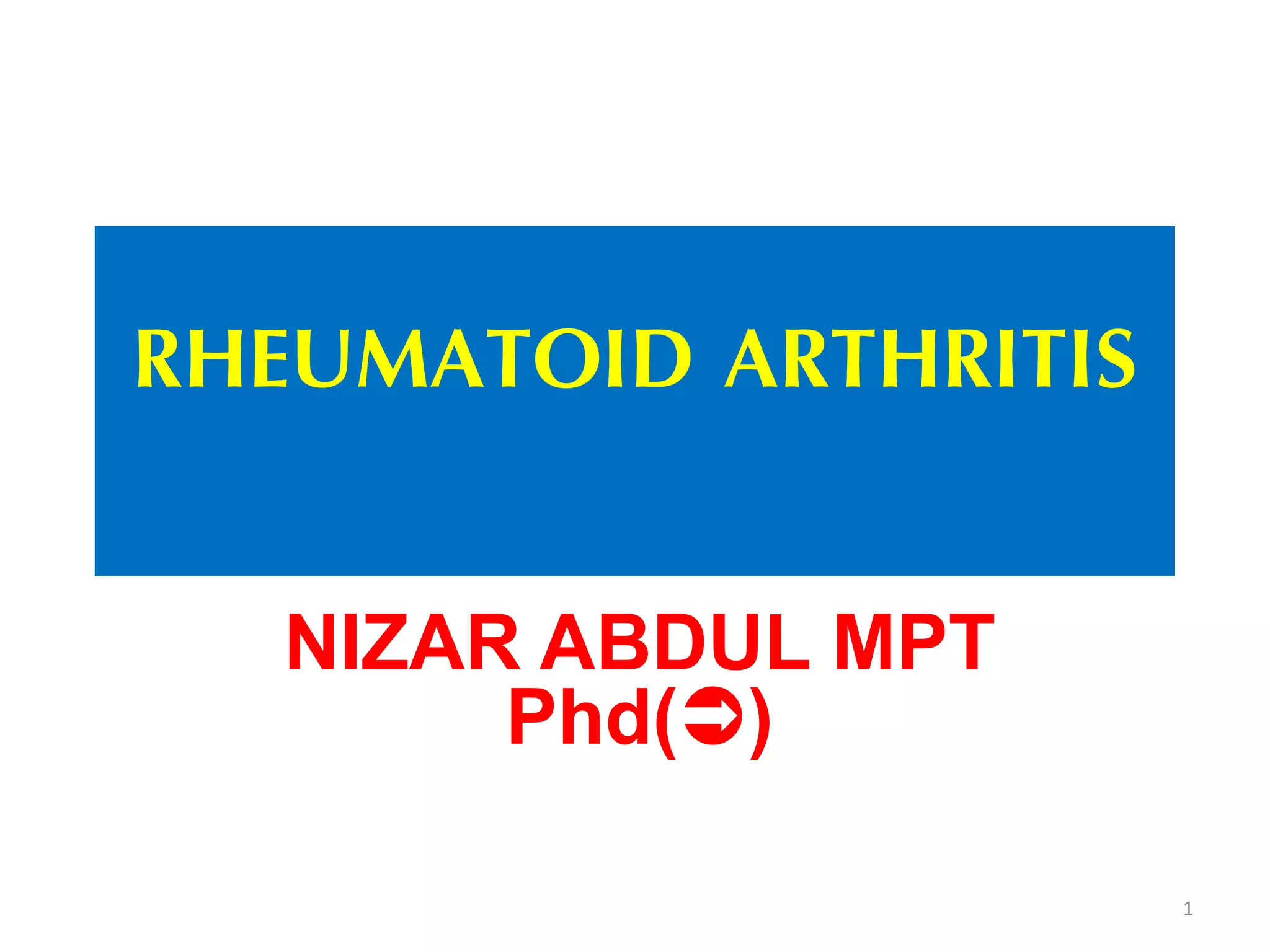 RHEUMATOID ARTHRITIS OF SPINE | PPTX