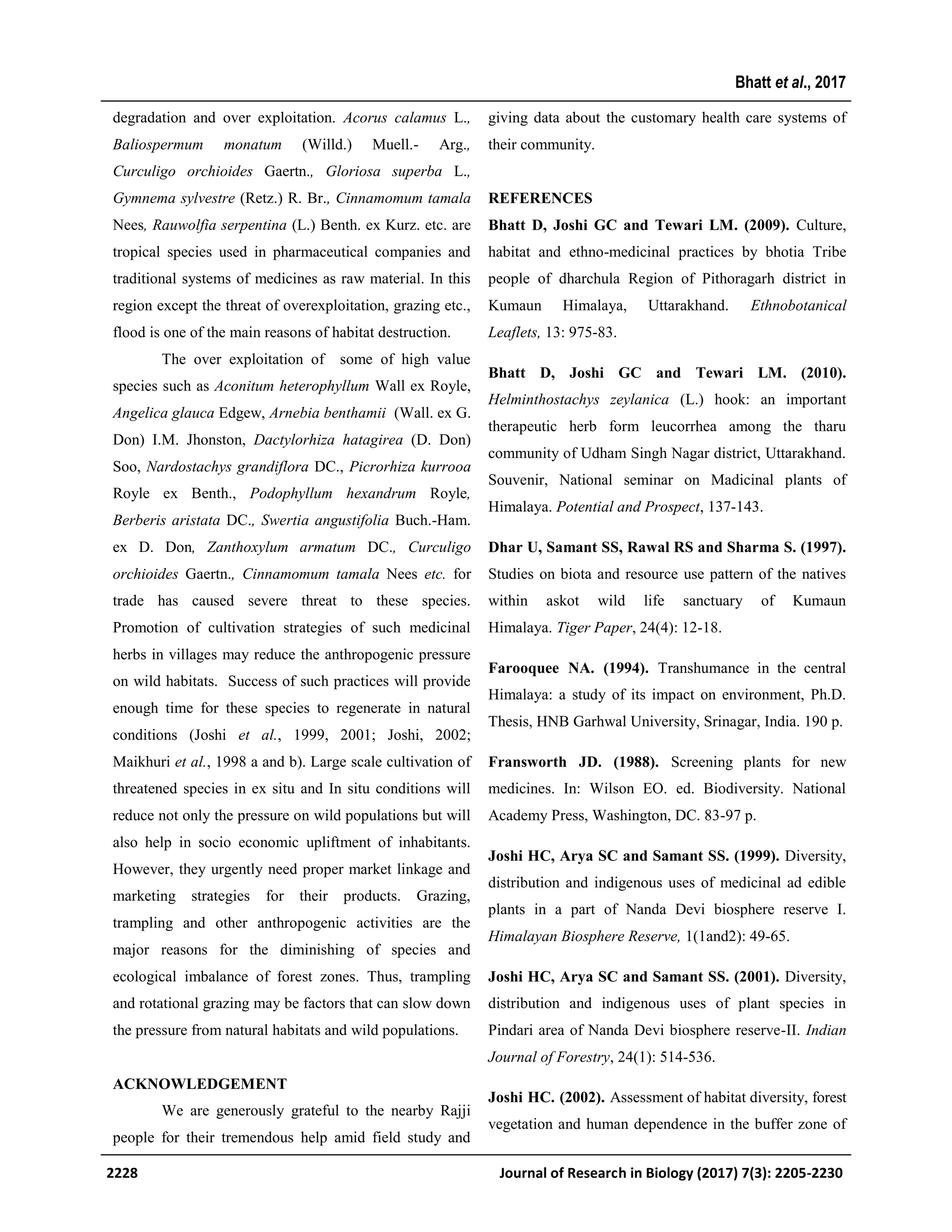 Diversity and use pattern of ethno-medicinal plants of Kumaun Himalaya ...