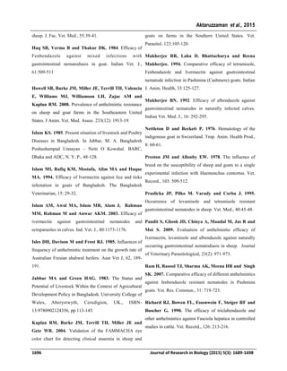 Comparative efficacy of ivermectin (inj. vermic), fenbendazole ...