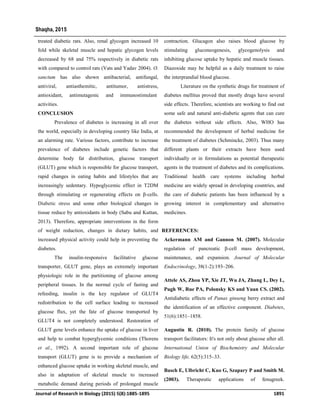 Anti-Diabetic potential of herbal remedies on the glucose transport ...