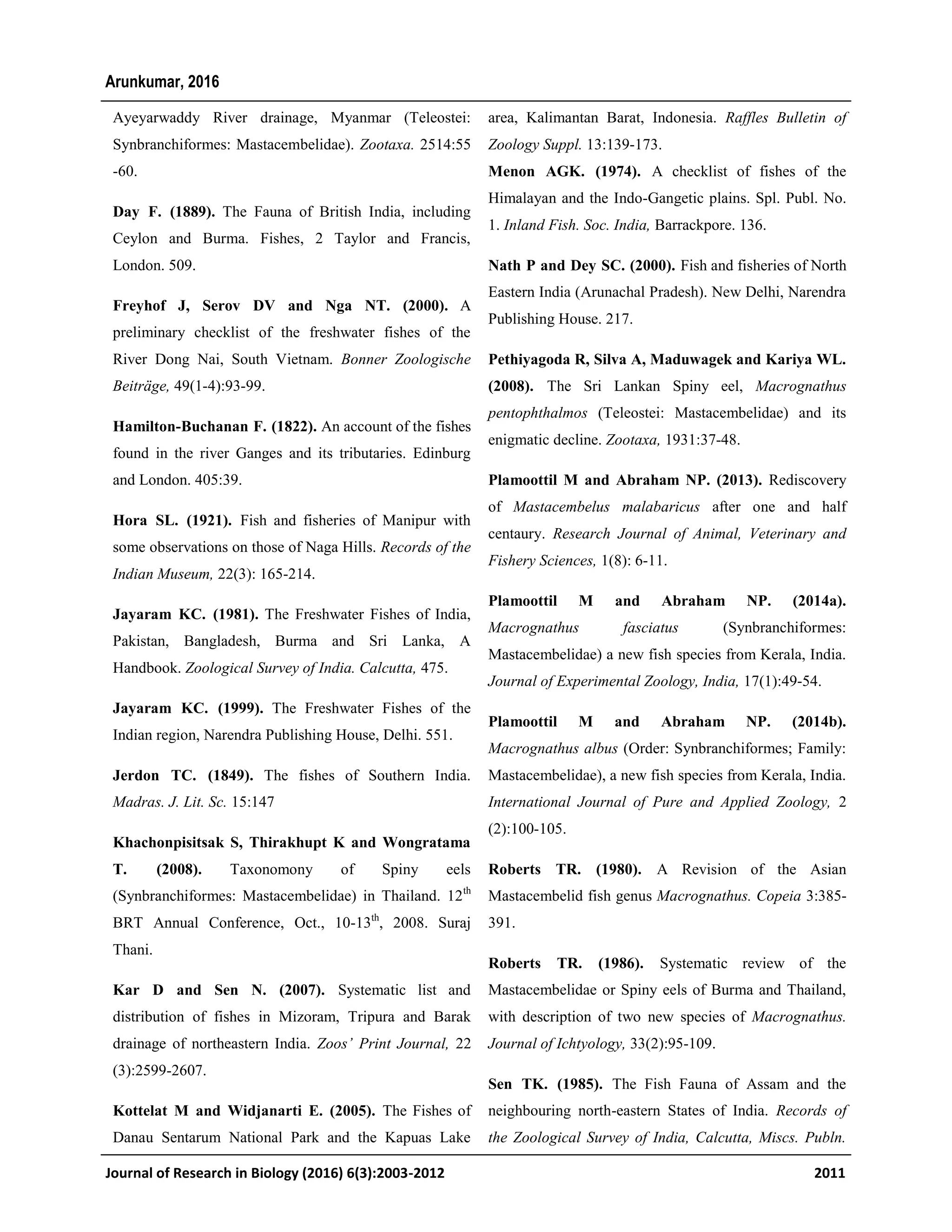 Macrognathus siangensis, a new spiny eel from Brahmaputra basin ...