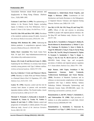 Prevalence of Type II diabetes with reference to ageing and gender ...