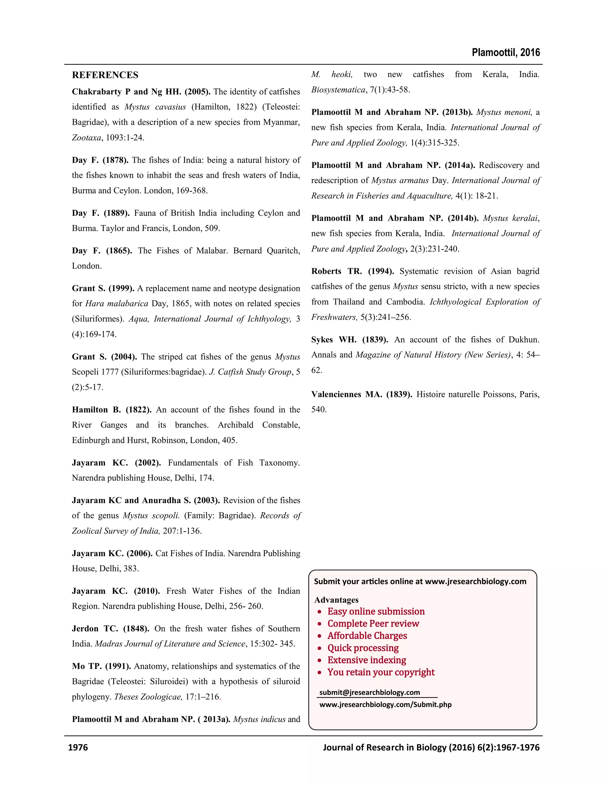 Mystus catapogon, a new catfish (Siluriformes: Bagridae) species from ...