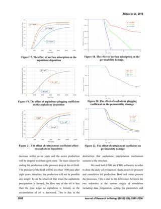 Modeling and simulation examining of the asphaltene deposition in field ...