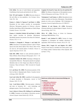 Two new species of Myxobolus (Myxozoa: Myxosporea) parasites of Barbus ...
