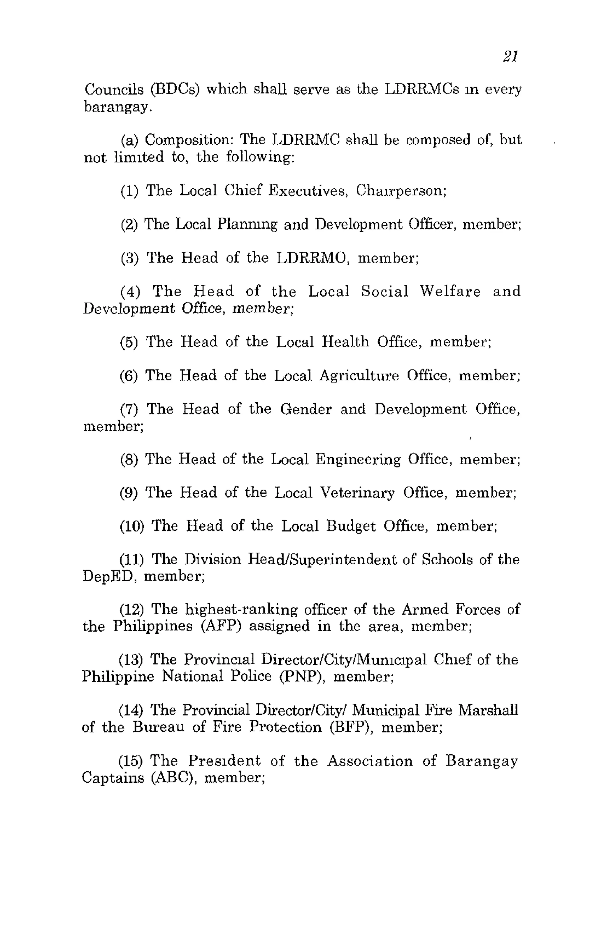 Ra 10121 - Philippine Disaster Risk Reduction and Management Act of ...
