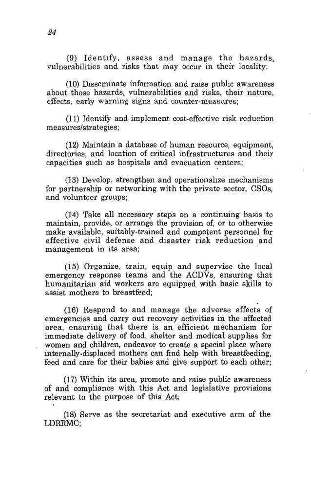 Ra 10121 - Philippine Disaster Risk Reduction and Management Act of ...