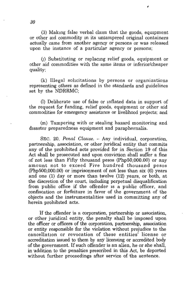 Ra 10121 - Philippine Disaster Risk Reduction and Management Act of ...