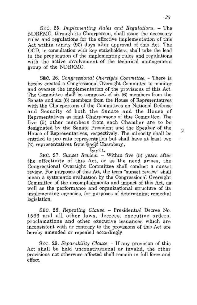 Ra 10121 - Philippine Disaster Risk Reduction and Management Act of ...