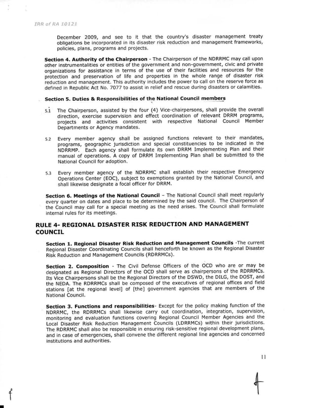 RA 10121 Implementing Rules and Regulations | PDF