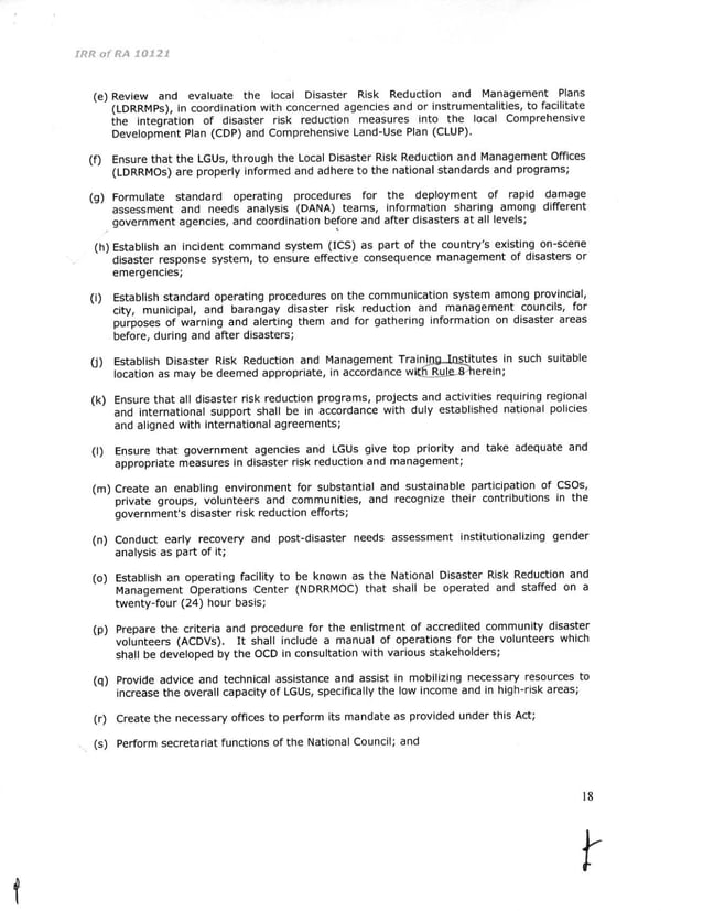 RA 10121 Implementing Rules and Regulations | PDF
