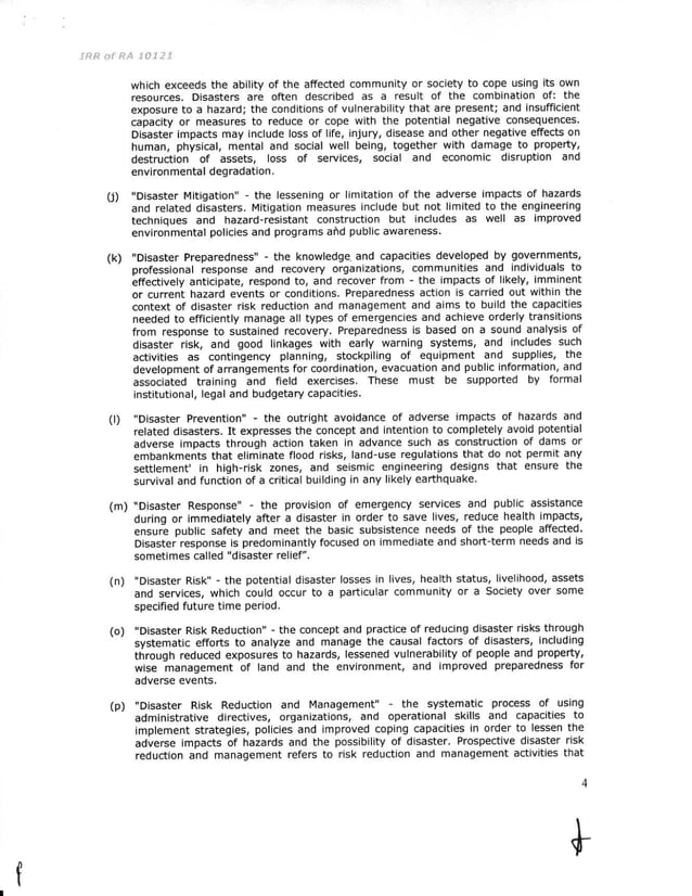 RA 10121 Implementing Rules and Regulations | PDF