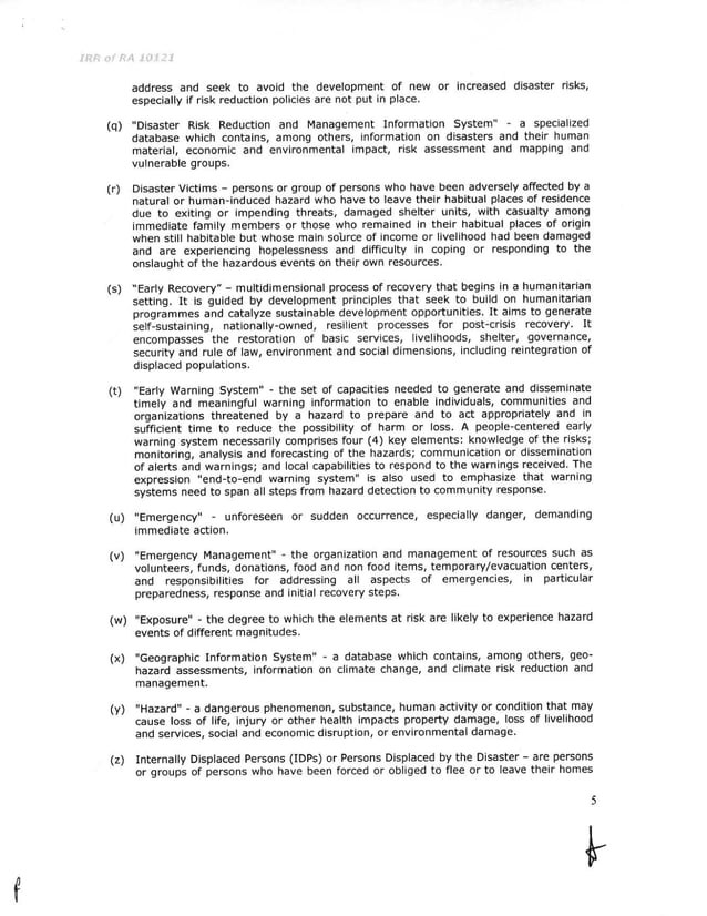 RA 10121 Implementing Rules and Regulations | PDF