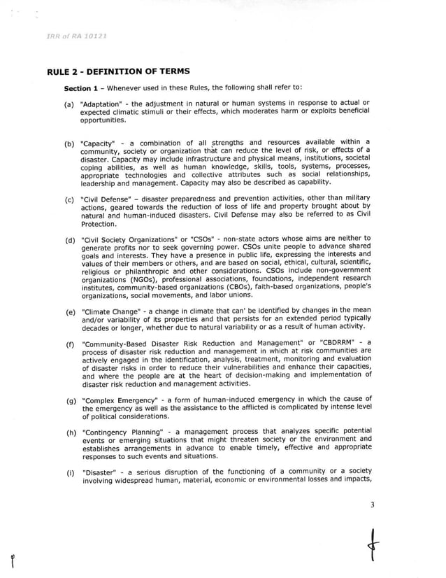 RA 10121 Implementing Rules And Regulations RA 10121 Implementing Rules And Regulations